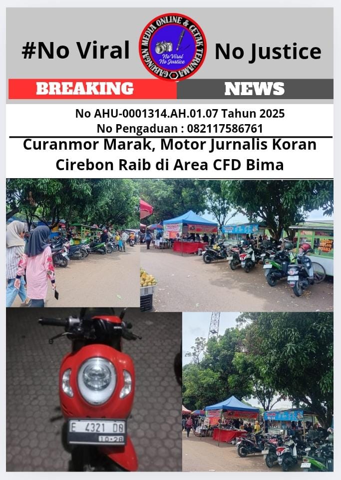 Curanmor Marak, Motor Jurnalis Koran Cirebon Raib di Area CFD Bima ...